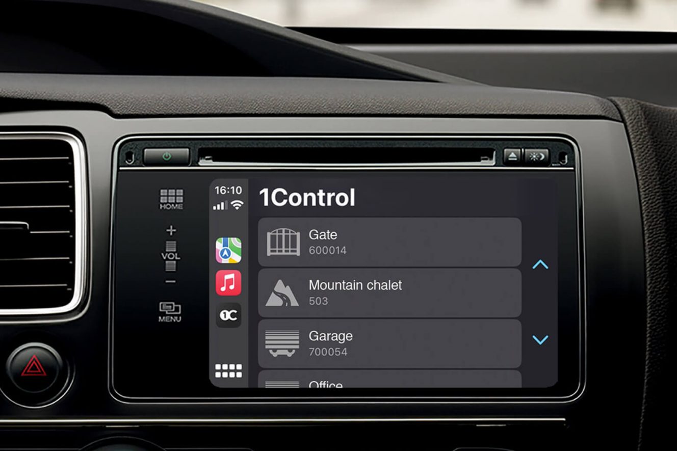 Open the gate with CarPlay and Android Auto - 1Control